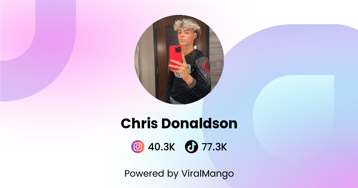Chris Donaldson Instagram and TikTok Influencer Media Kit - ViralMango