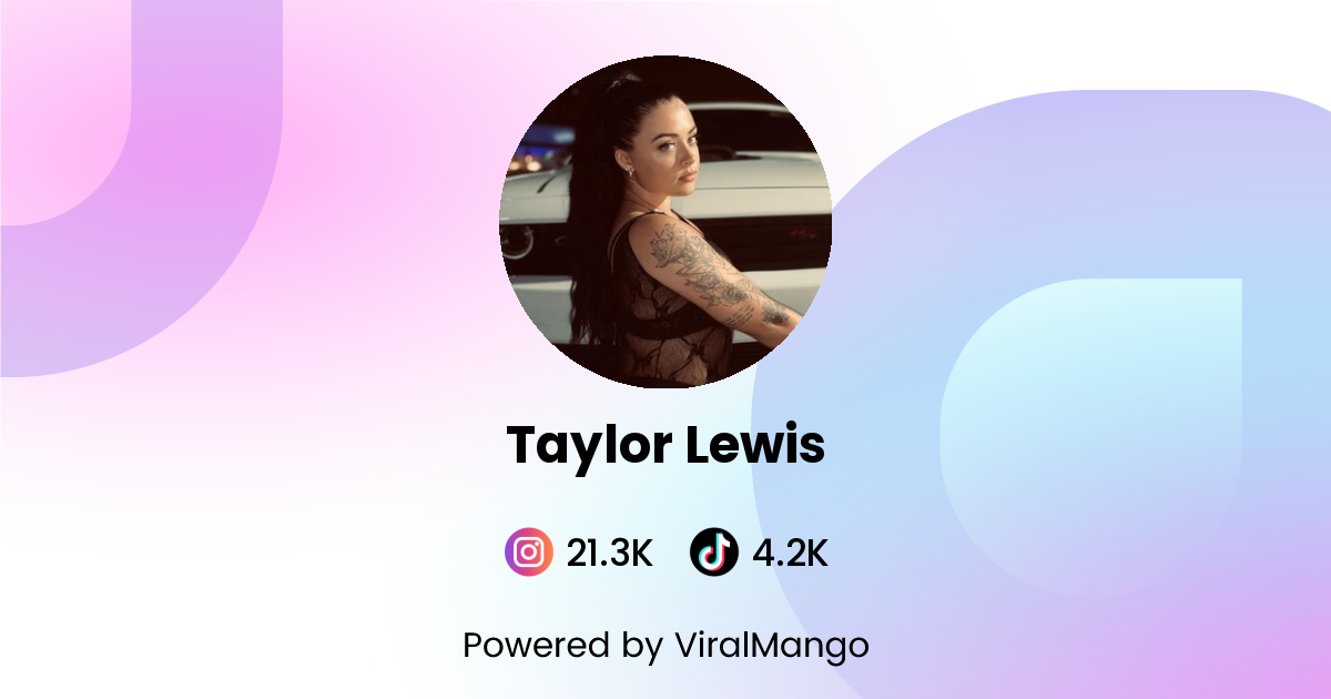 Taylor Lewis Instagram and TikTok Influencer Media Kit - ViralMango