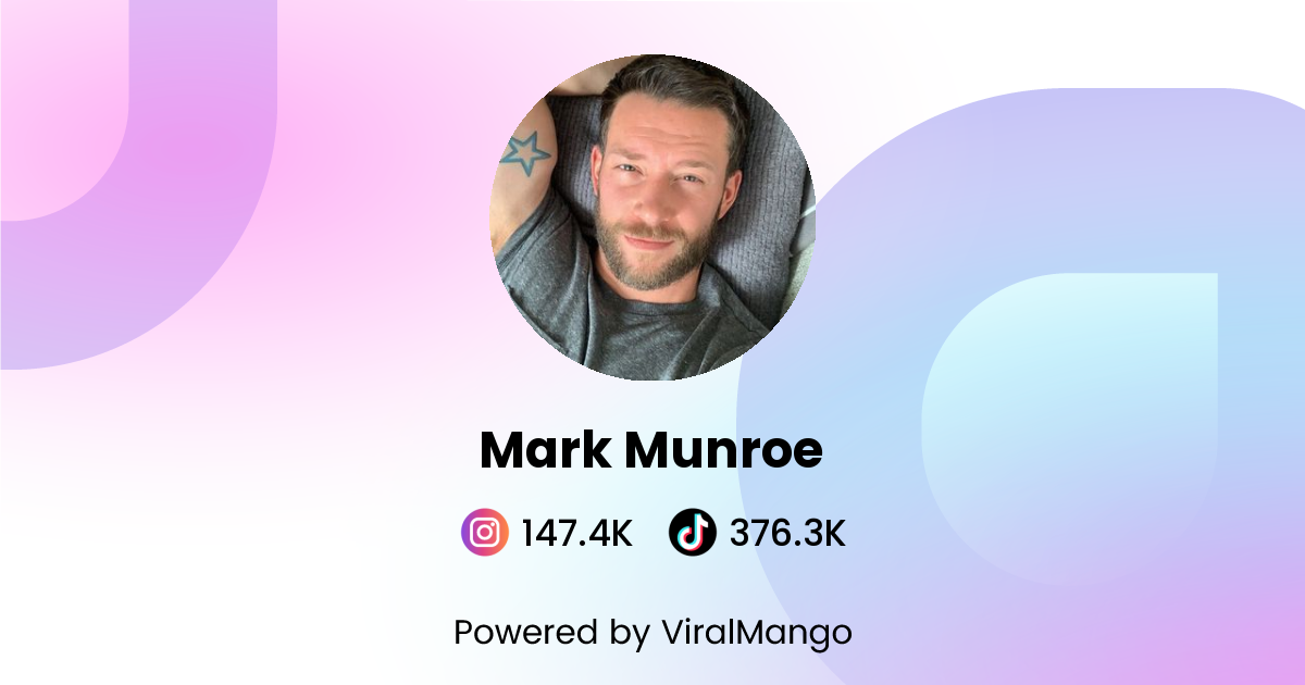 Mark Munroe Instagram and TikTok Influencer Media Kit - ViralMango